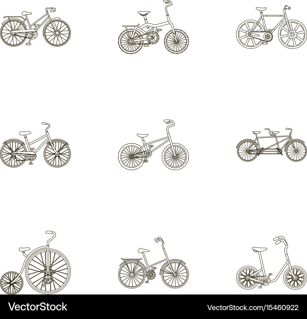 Collection of bikes with different wheels Vector Image