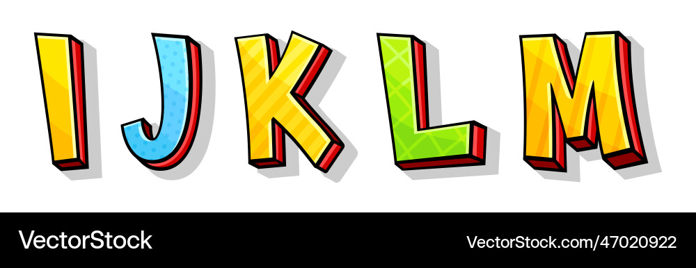 Colorful font with volume letters isolated Vector Image