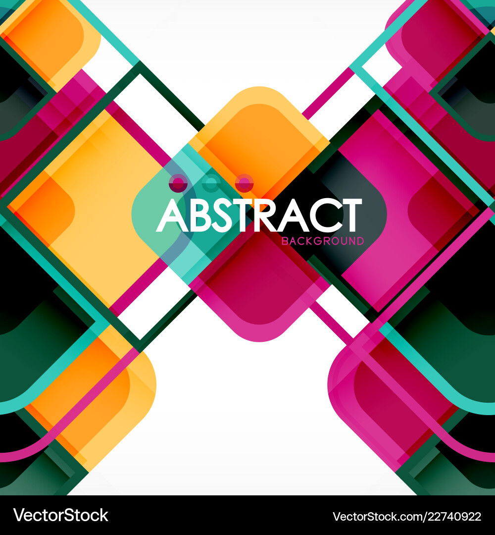 Colorful round squares modern geometric background