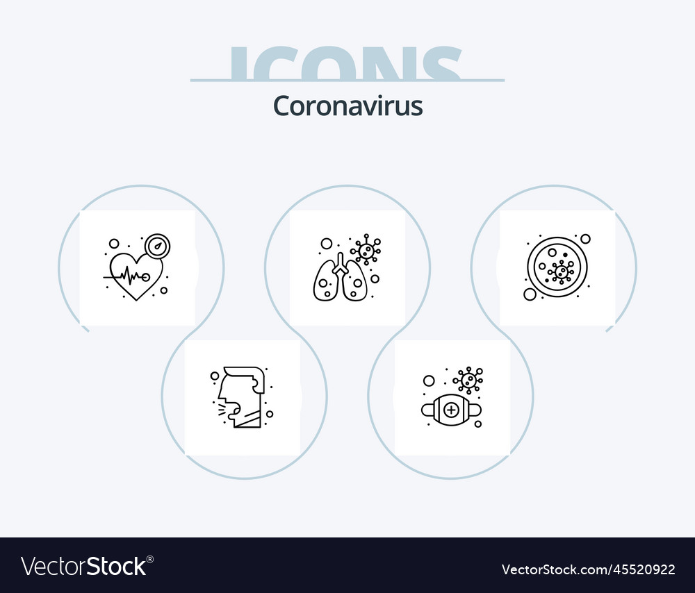 Coronavirus line icon pack 5 icon design health Vector Image
