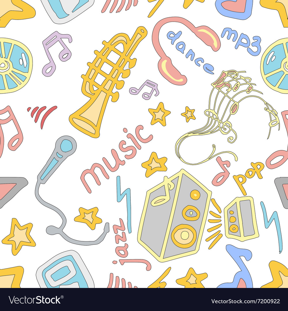 Doodle pattern music Royalty Free Vector Image