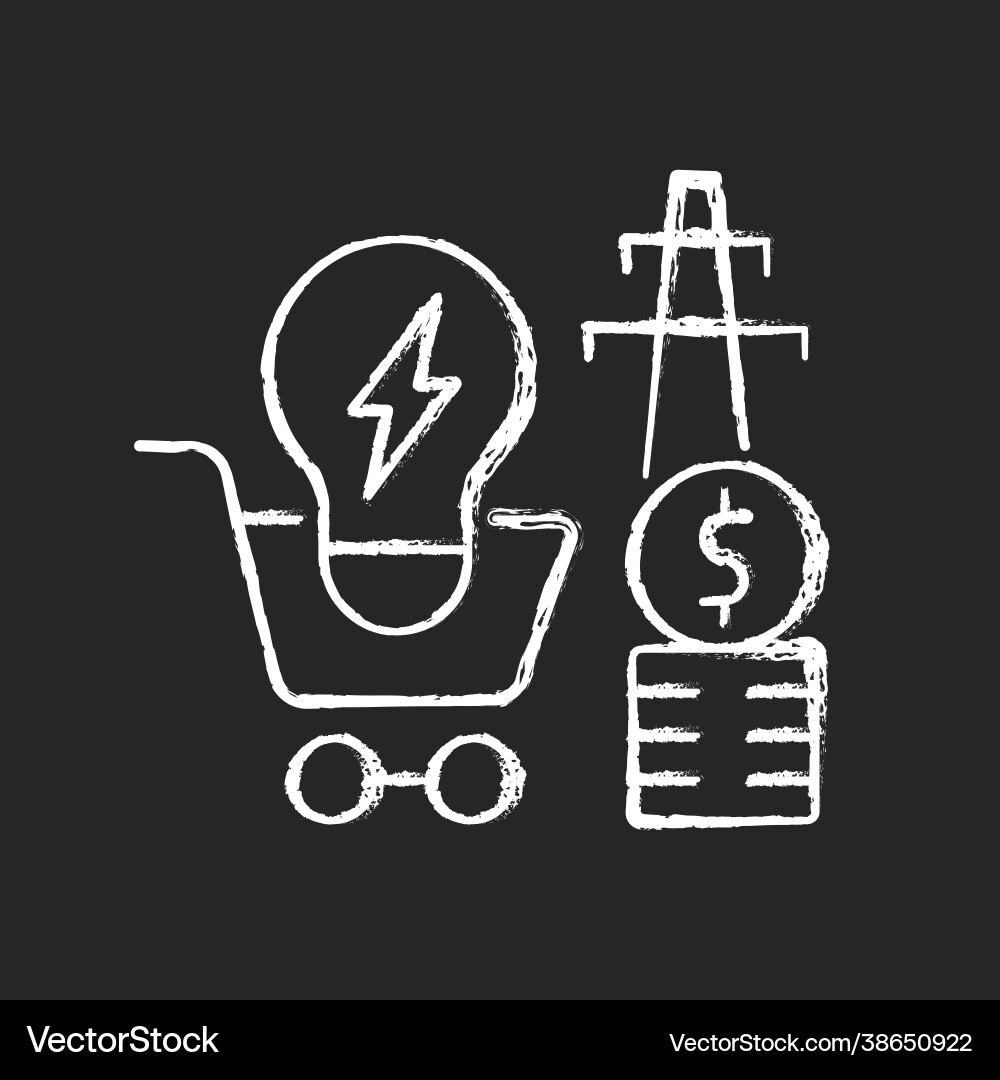 Electricity demand chalk white icon on dark Vector Image