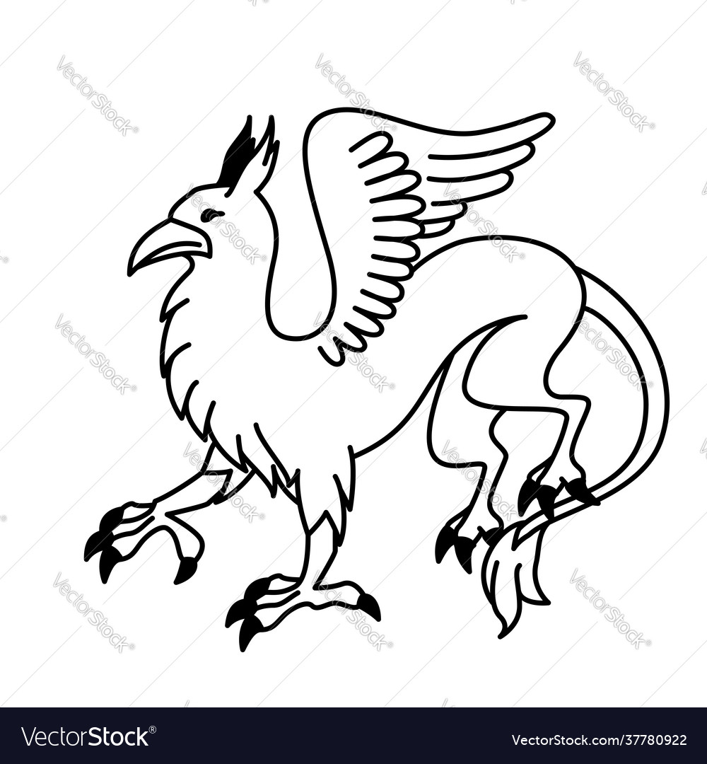 Flat linear griffin Royalty Free Vector Image - VectorStock