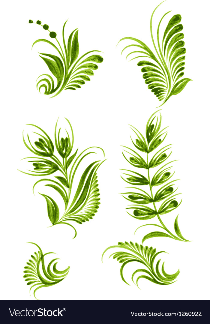 Flower green elements Royalty Free Vector Image