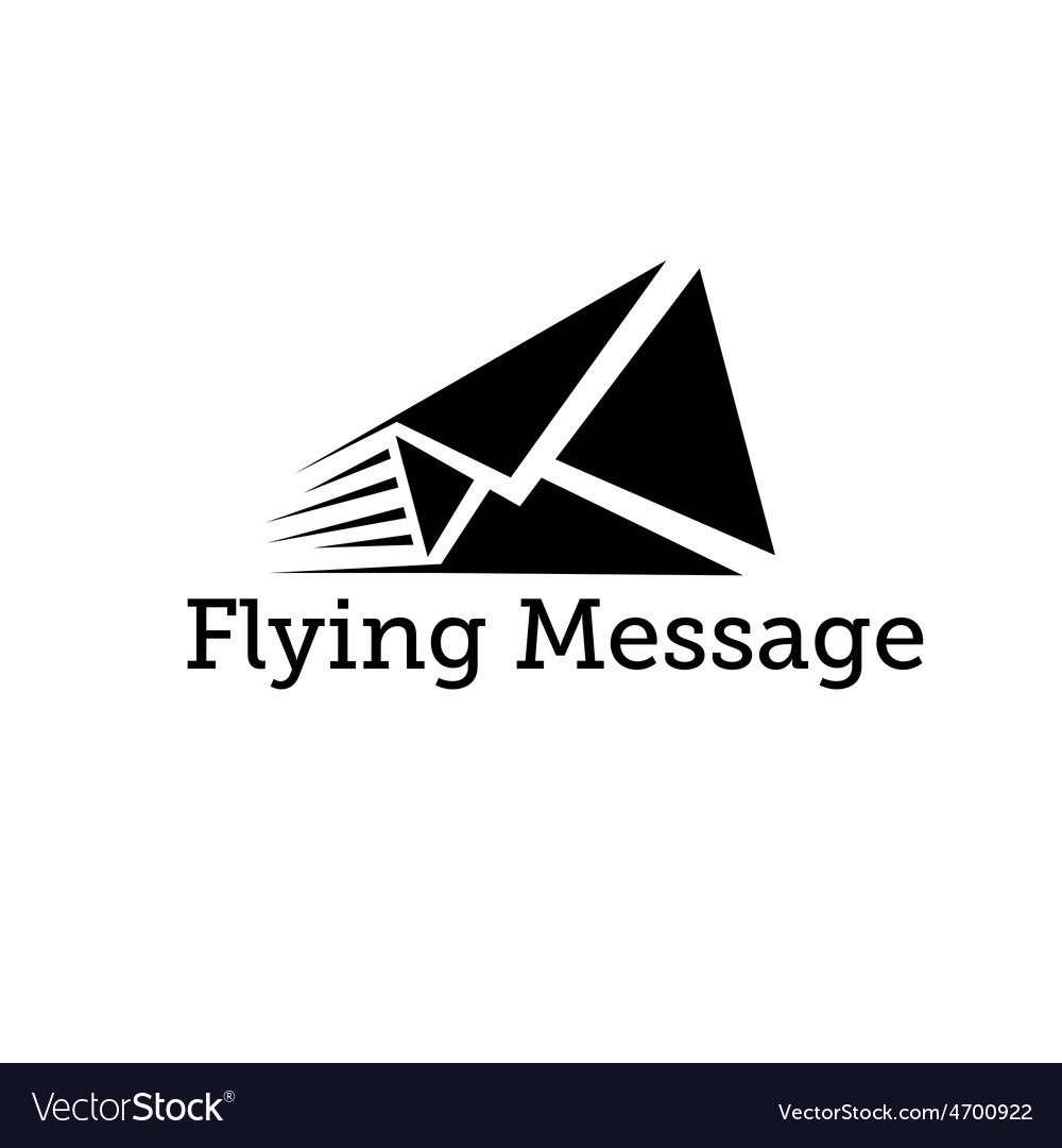 Flying message design template Royalty Free Vector Image