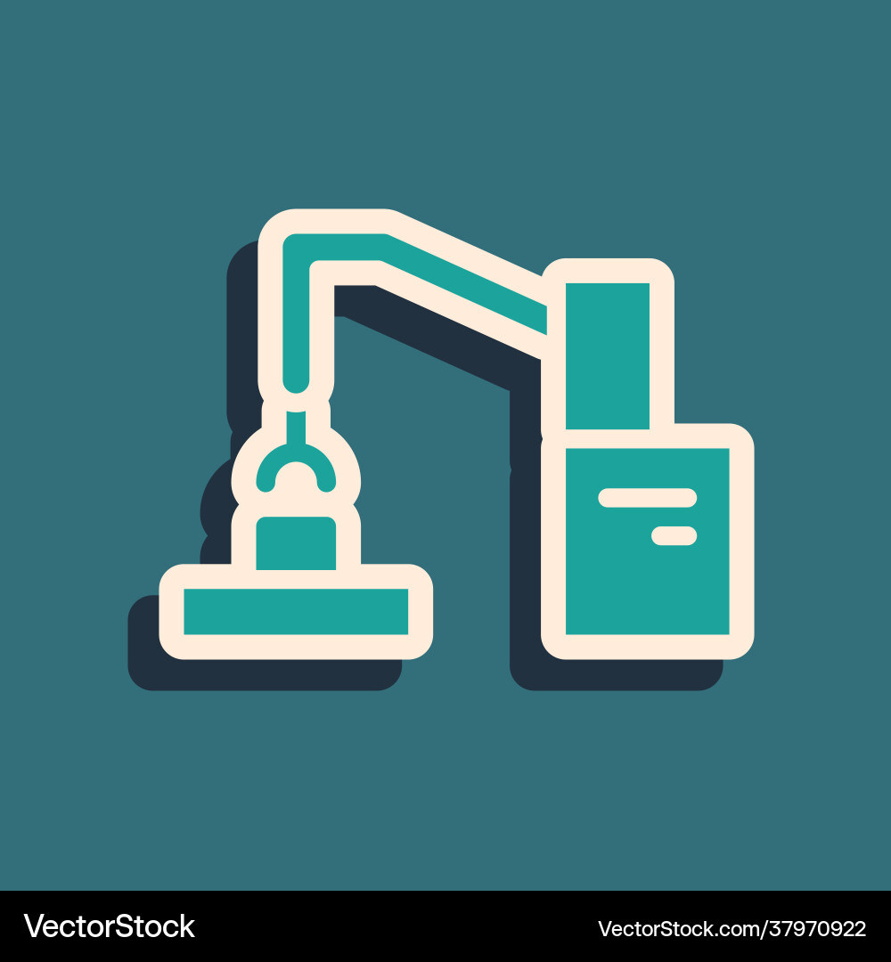 Green industrial machine robotic robot arm hand Vector Image