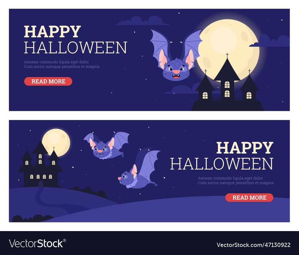 Halloween banner or poster templates bundle Vector Image