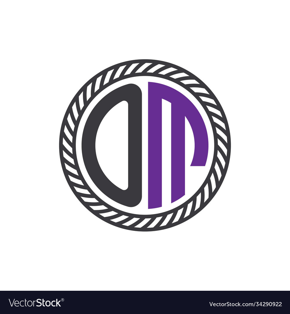 Initial letter om circle shape monogram simple Vector Image