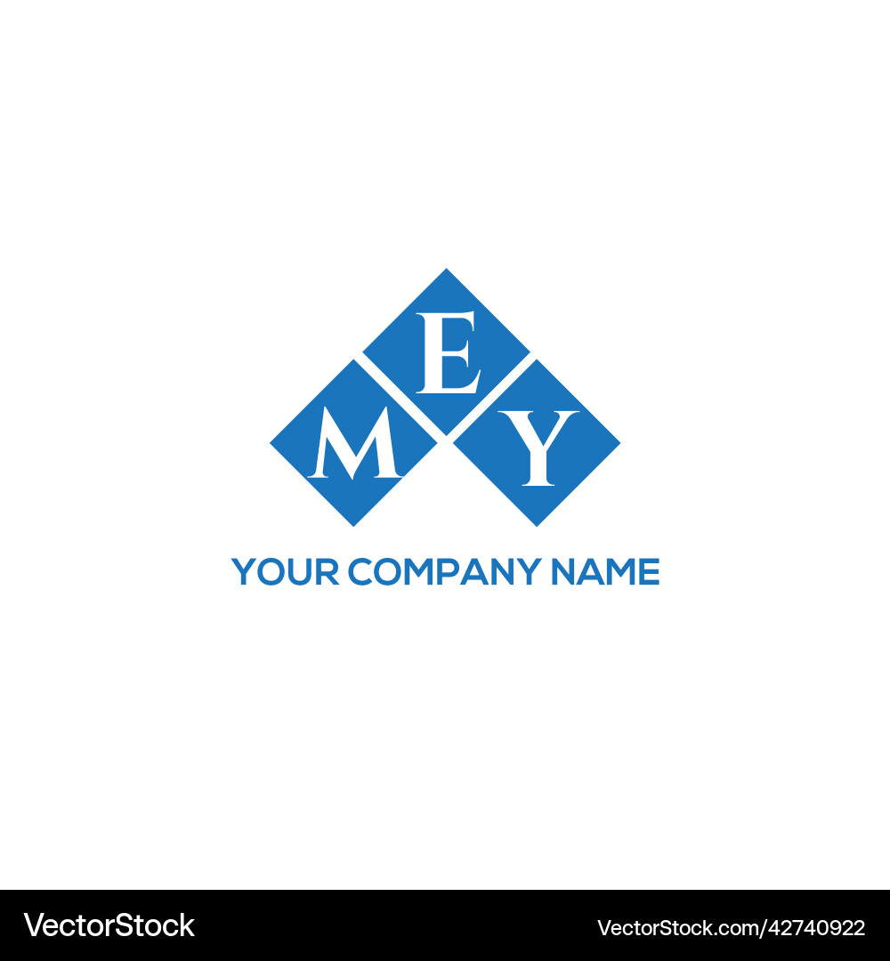 Mey letter logo design on black background Vector Image