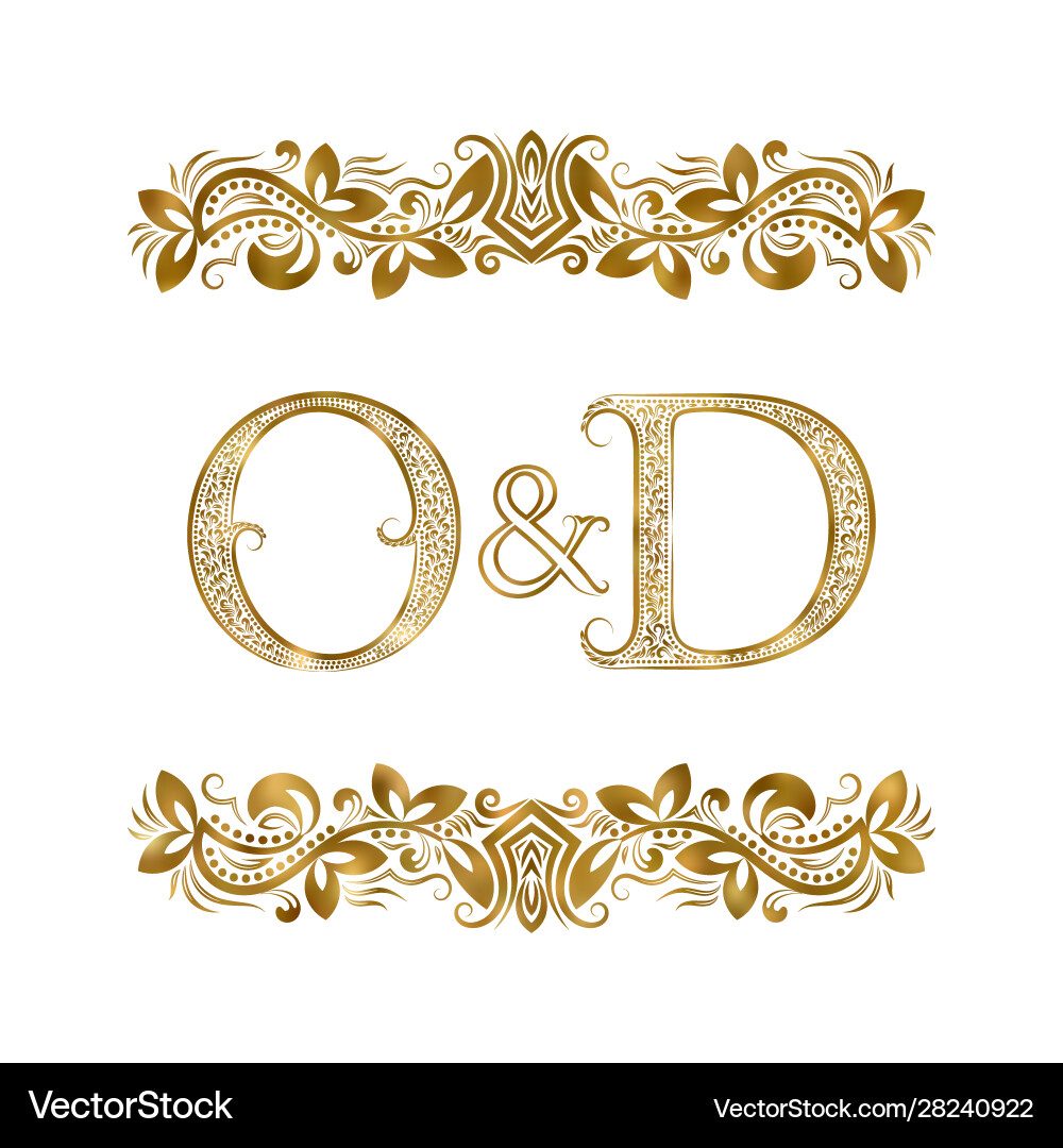 O and d vintage initials logo symbol letters Vector Image