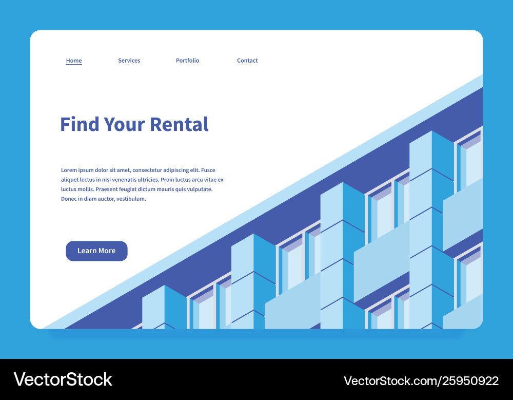 Rental service landing page Royalty Free Vector Image