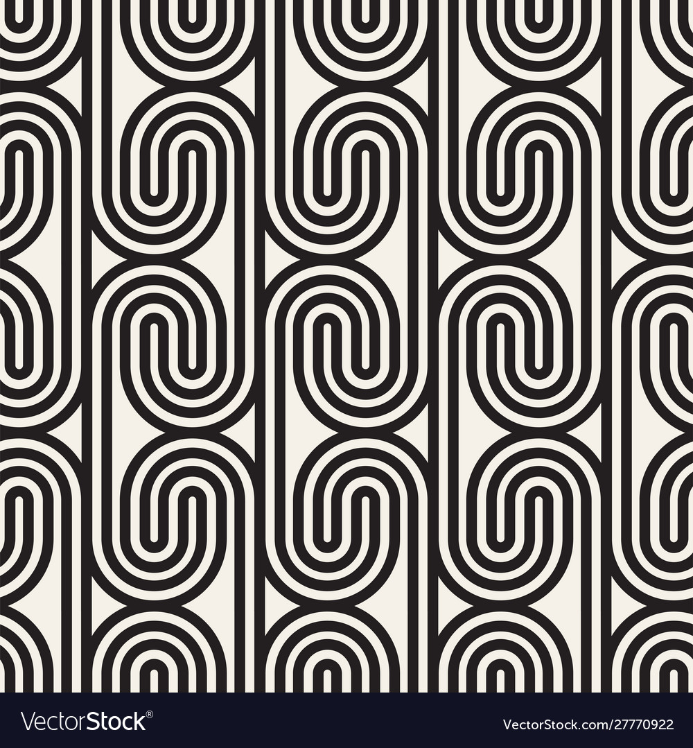 Seamless rounded lines mosaic pattern thin Vector Image