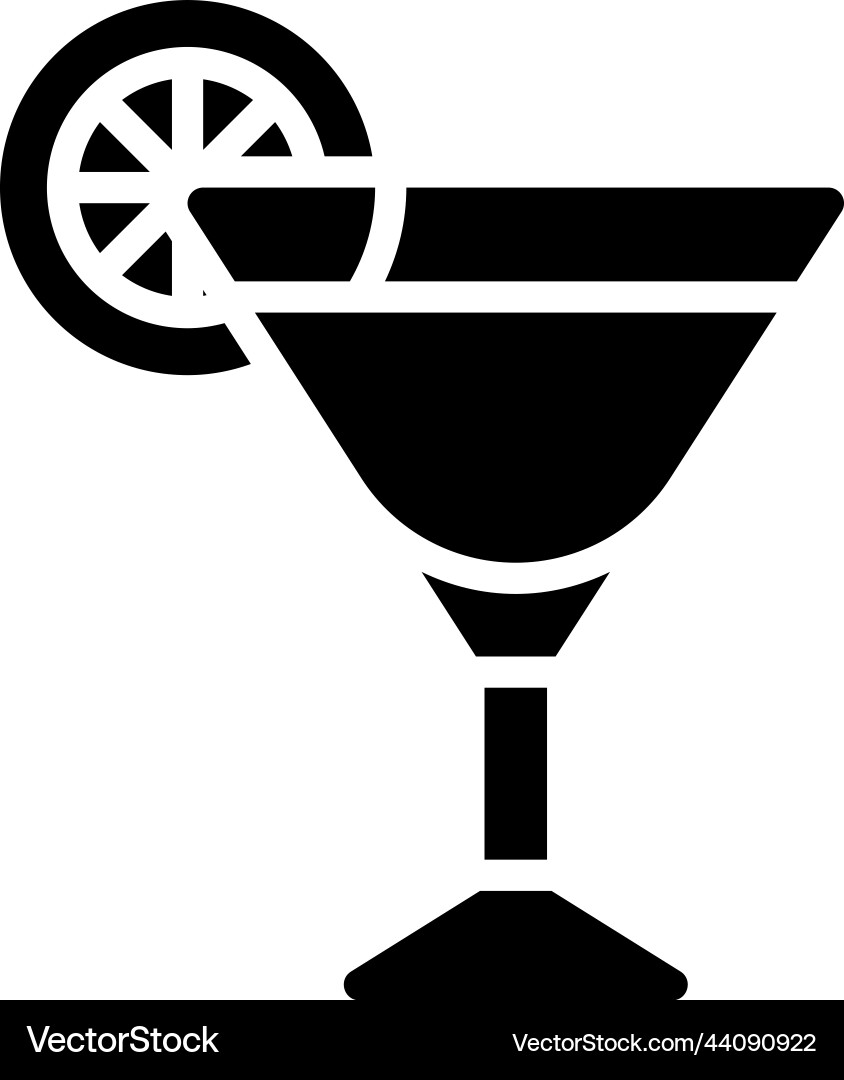 Sidecar cocktail icon alcoholic mixed drink Vector Image