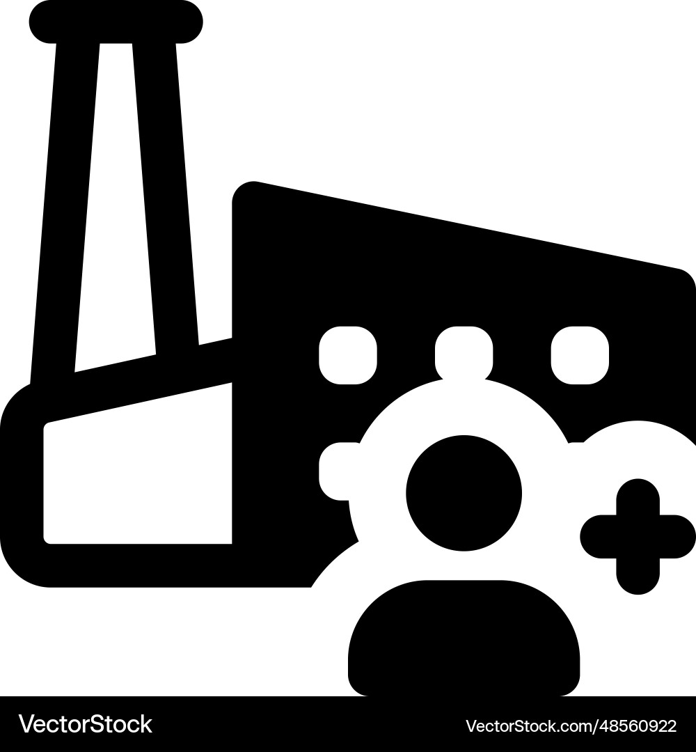 Smokestack-equipped vast manufacturing building Vector Image