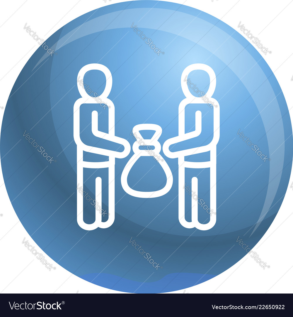 Two man bribery icon outline style Royalty Free Vector Image