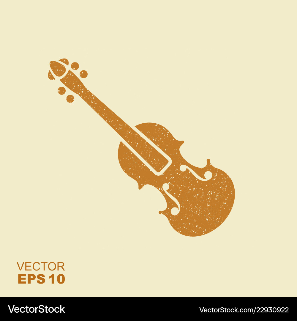 Violin icon musical instrument symbol Royalty Free Vector