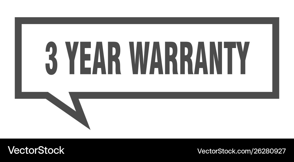 3 year warranty sign square Royalty Free Vector Image