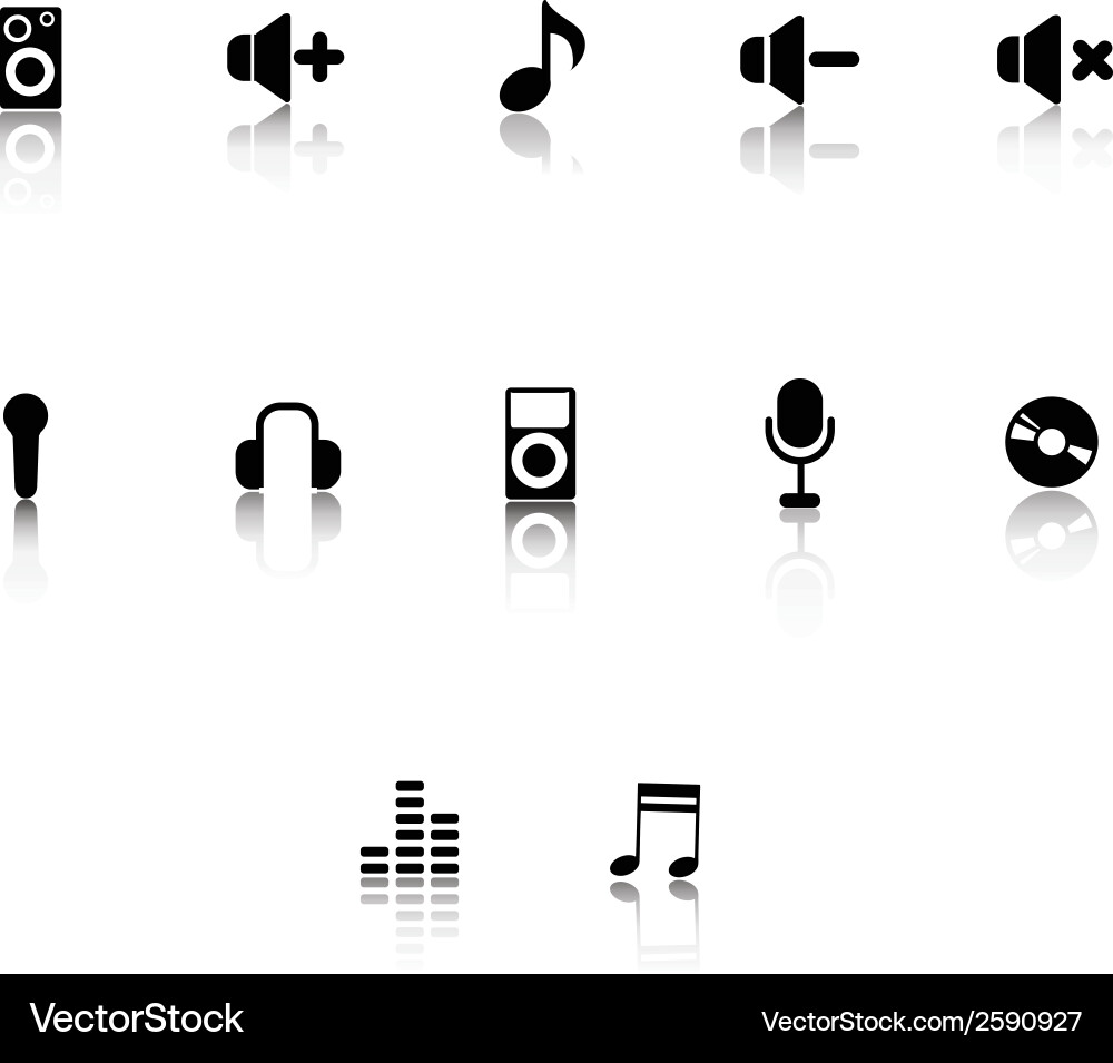 Abstract different music icons on a white Vector Image