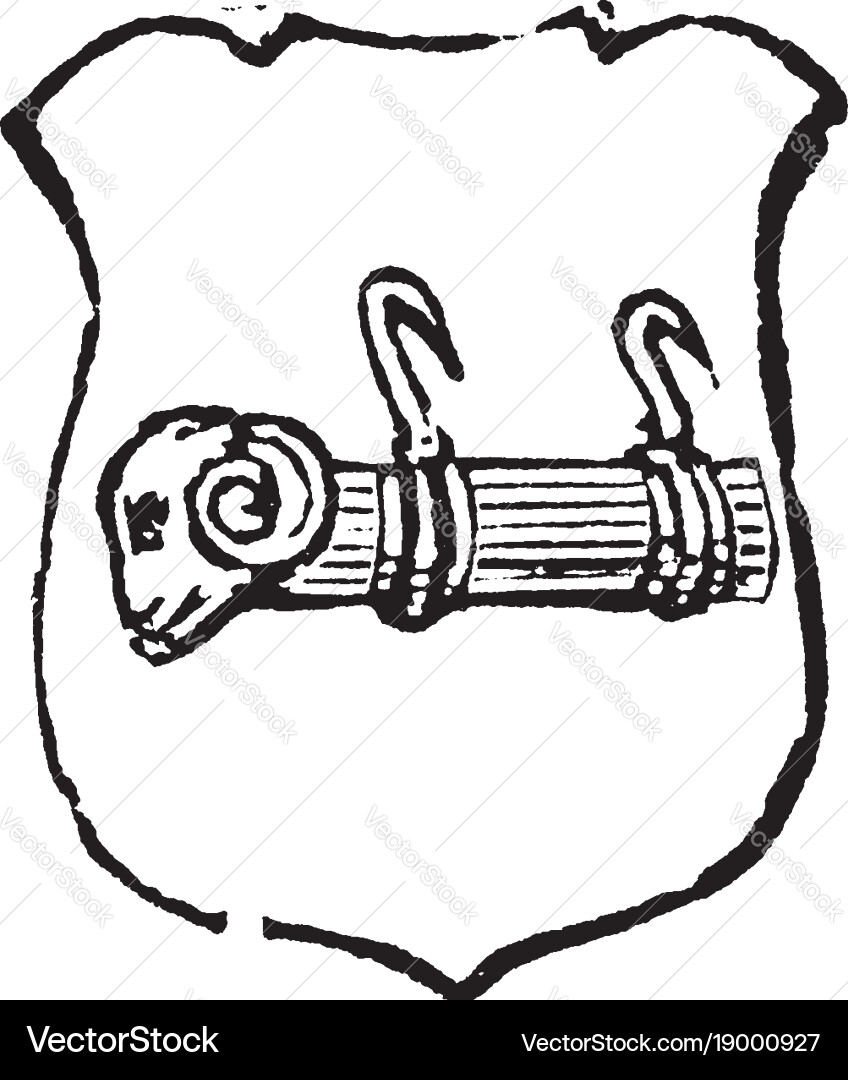 Battering ram is frequently borne as a charge Vector Image