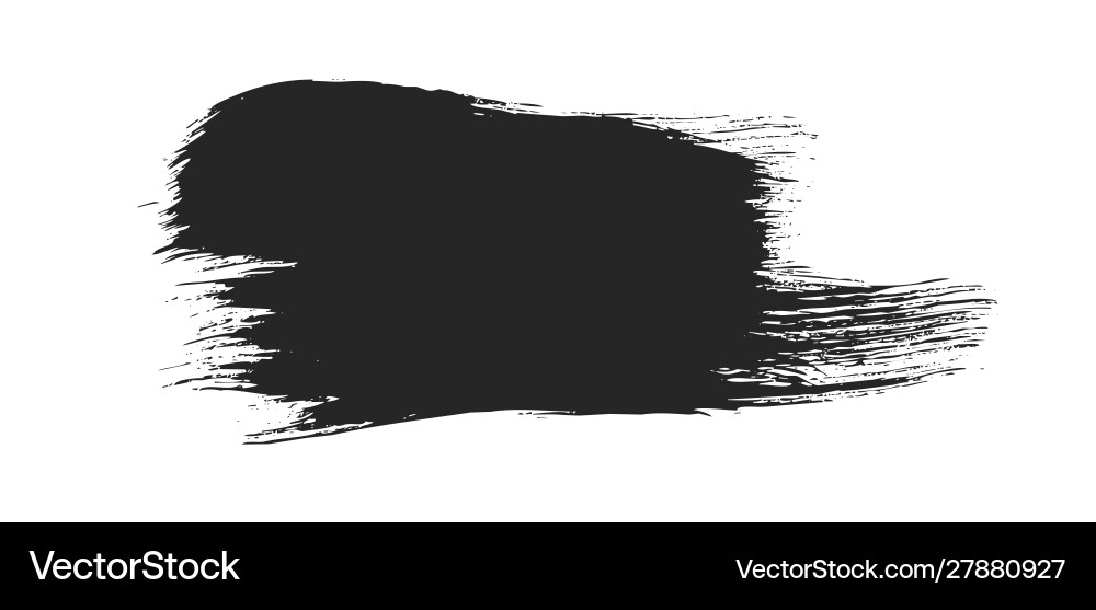 Black paintbrush stroke isolated on white Vector Image
