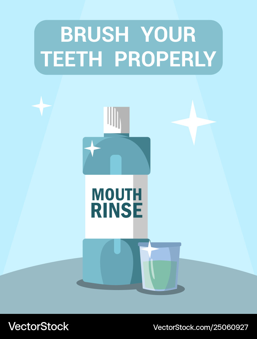 Brush your teeth properly motivational flat poster