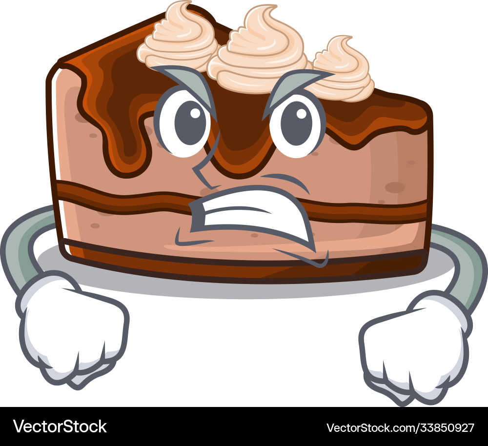 Chocolate cheesecake cartoon character style Vector Image
