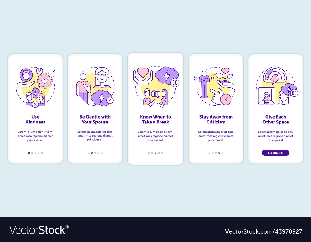 Fixing Marriage Onboarding Mobile App Screen Vector Image