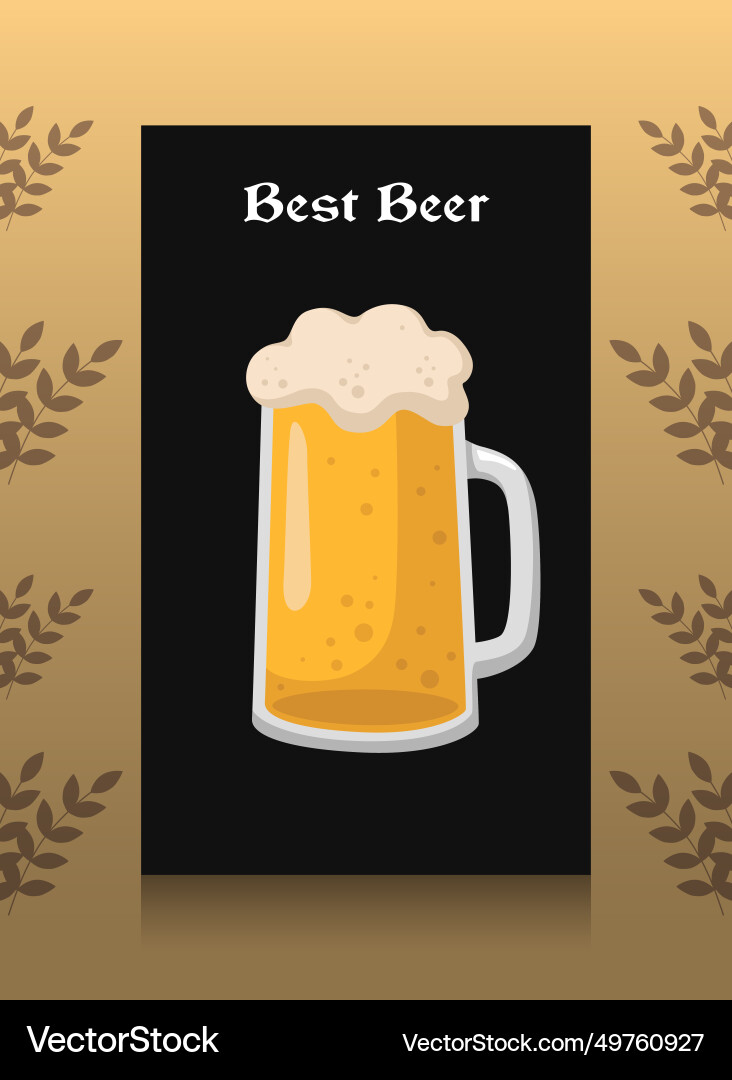 Poster vertical best beer oktoberfest on dark Vector Image