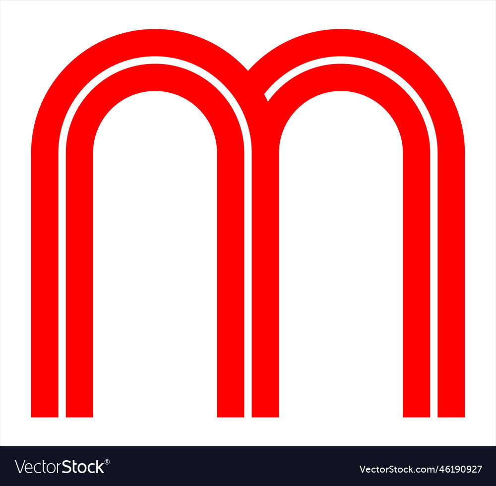 Red m Royalty Free Vector Image - VectorStock