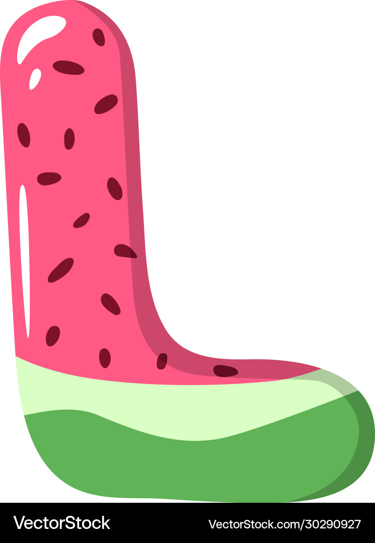 Watermelon alphabet sign on white background Vector Image