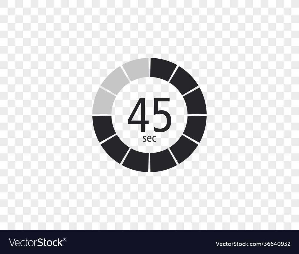 45 seconds stopwatch digital timer clock Vector Image