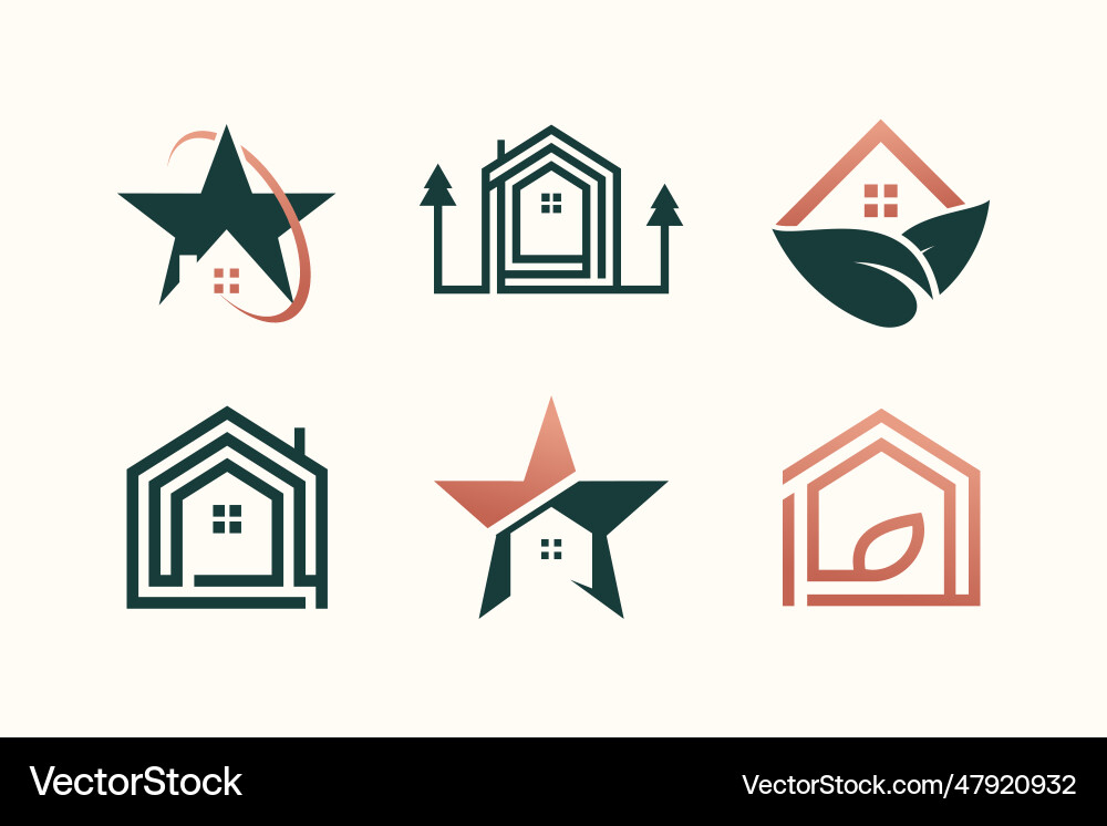 Building and house logo design collection Vector Image