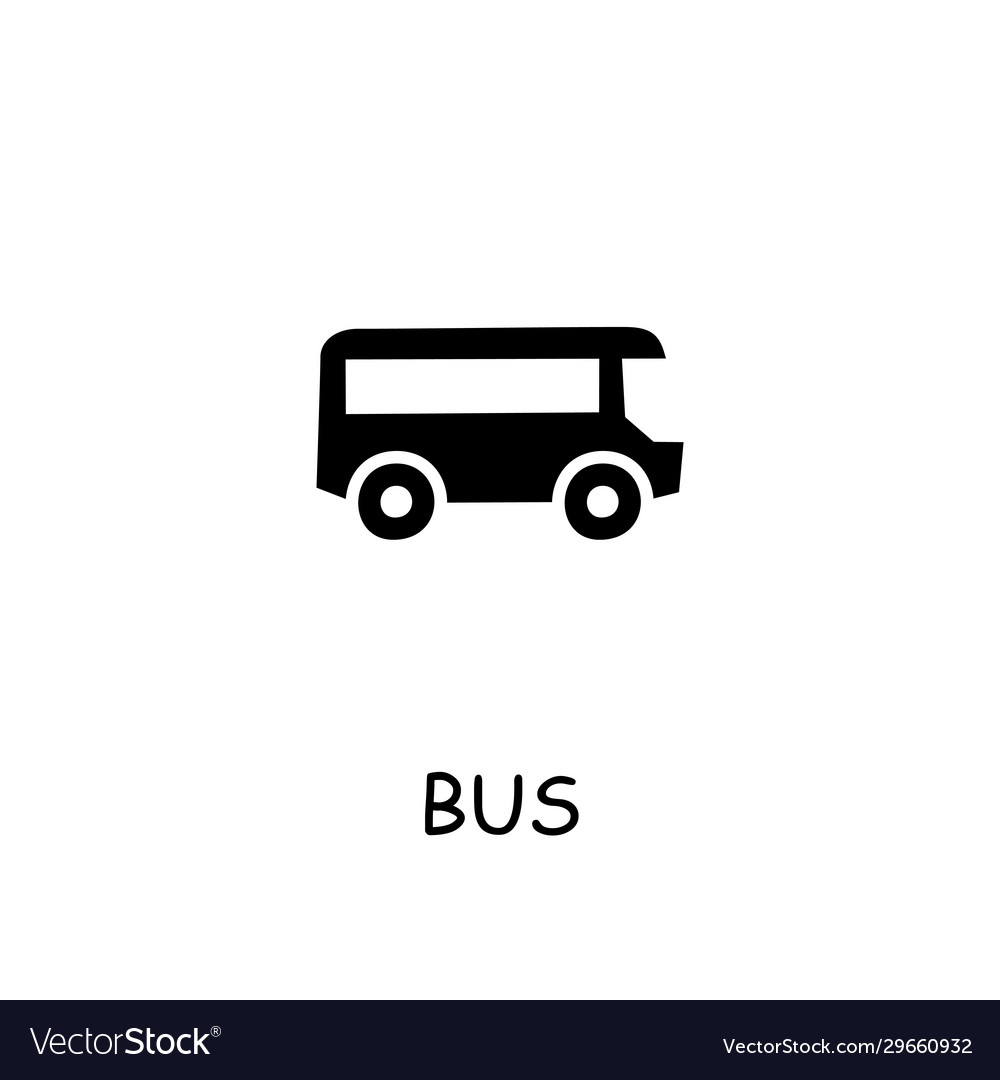Bus flat icon Royalty Free Vector Image - VectorStock