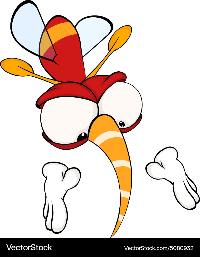Cartoon of red fly insect Royalty Free Vector Image