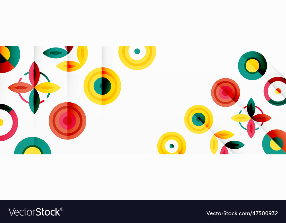 Colorful circles in a grid composition abstract Vector Image