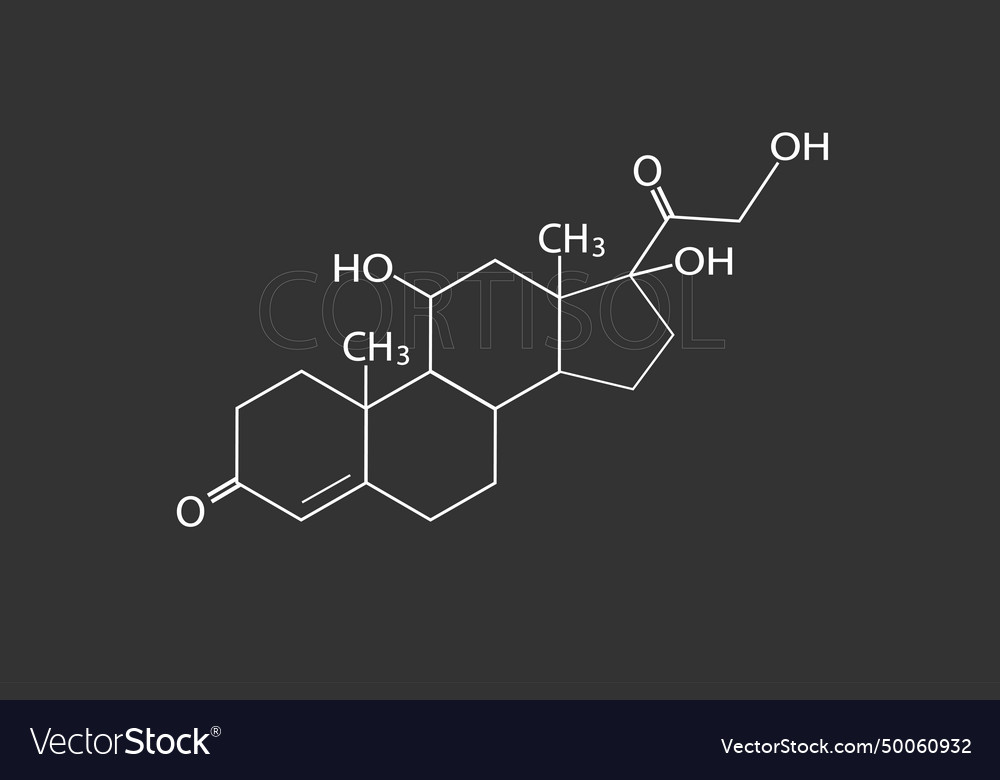 Cortisol molecular skeletal chemical formula Vector Image Cortisol molecular skeletal chemical formula Vector Image