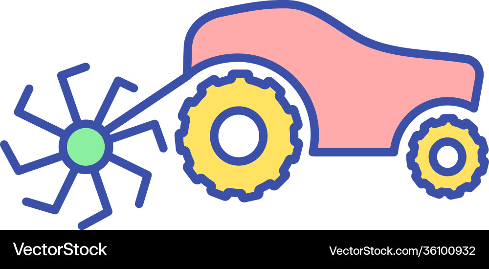 Farming machinery rgb color icon Royalty Free Vector Image