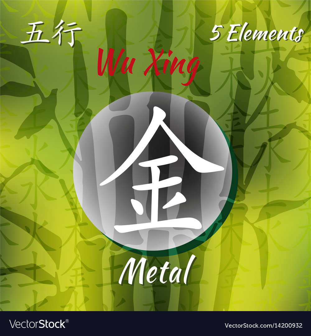 Five feng shui elements set Royalty Free Vector Image
