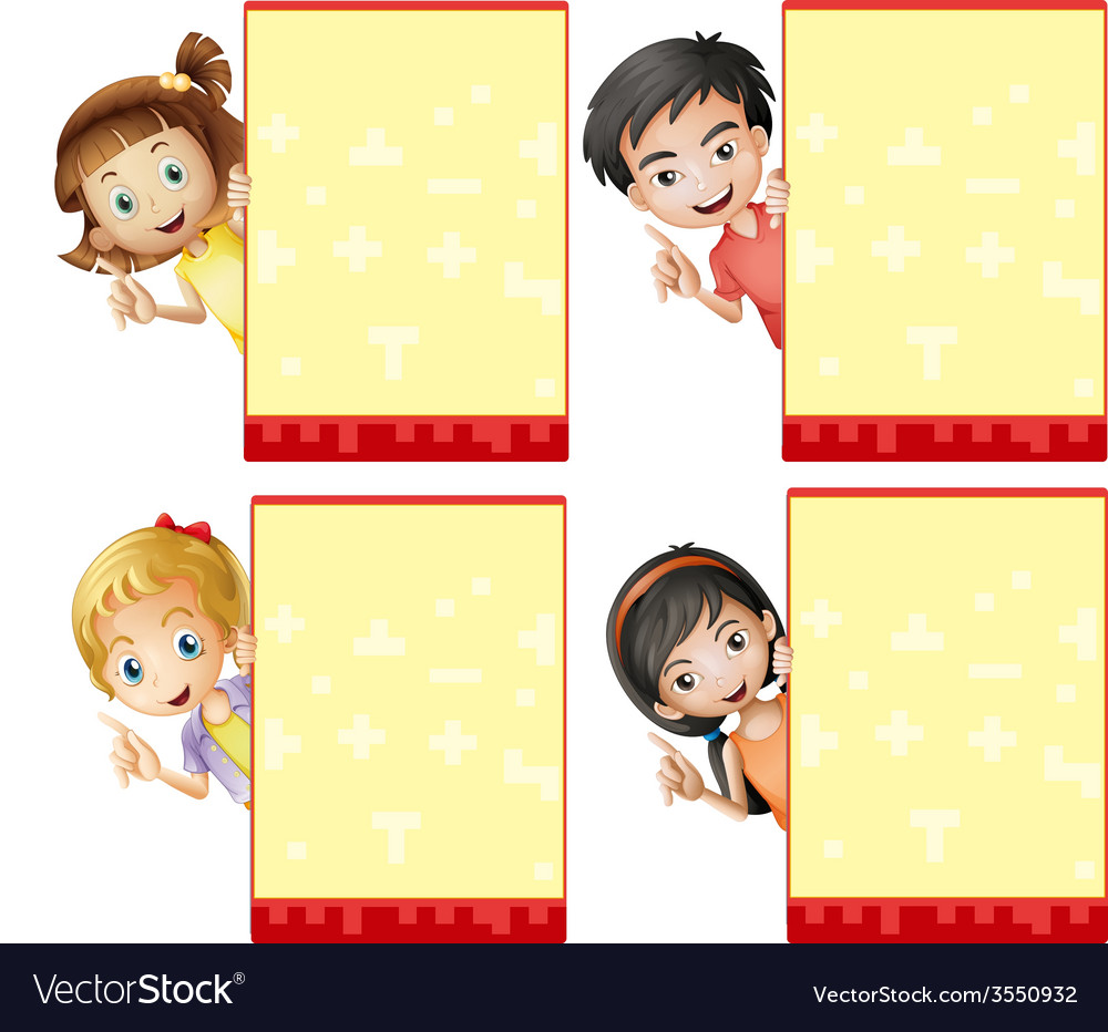 Kids and signs Royalty Free Vector Image - VectorStock