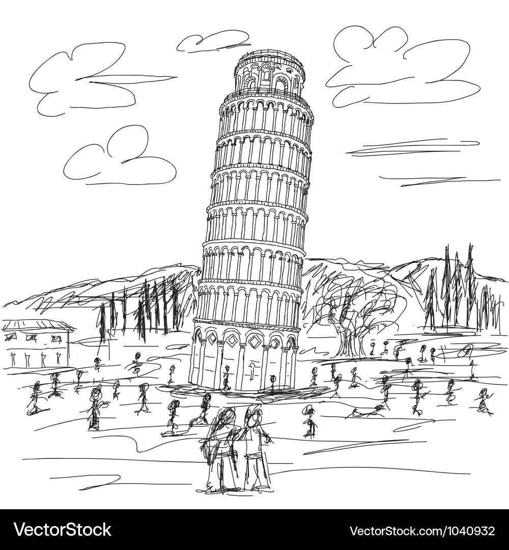 Leaning tower of pisa Royalty Free Vector Image