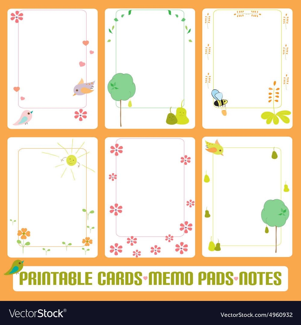 Memo set Royalty Free Vector Image - VectorStock