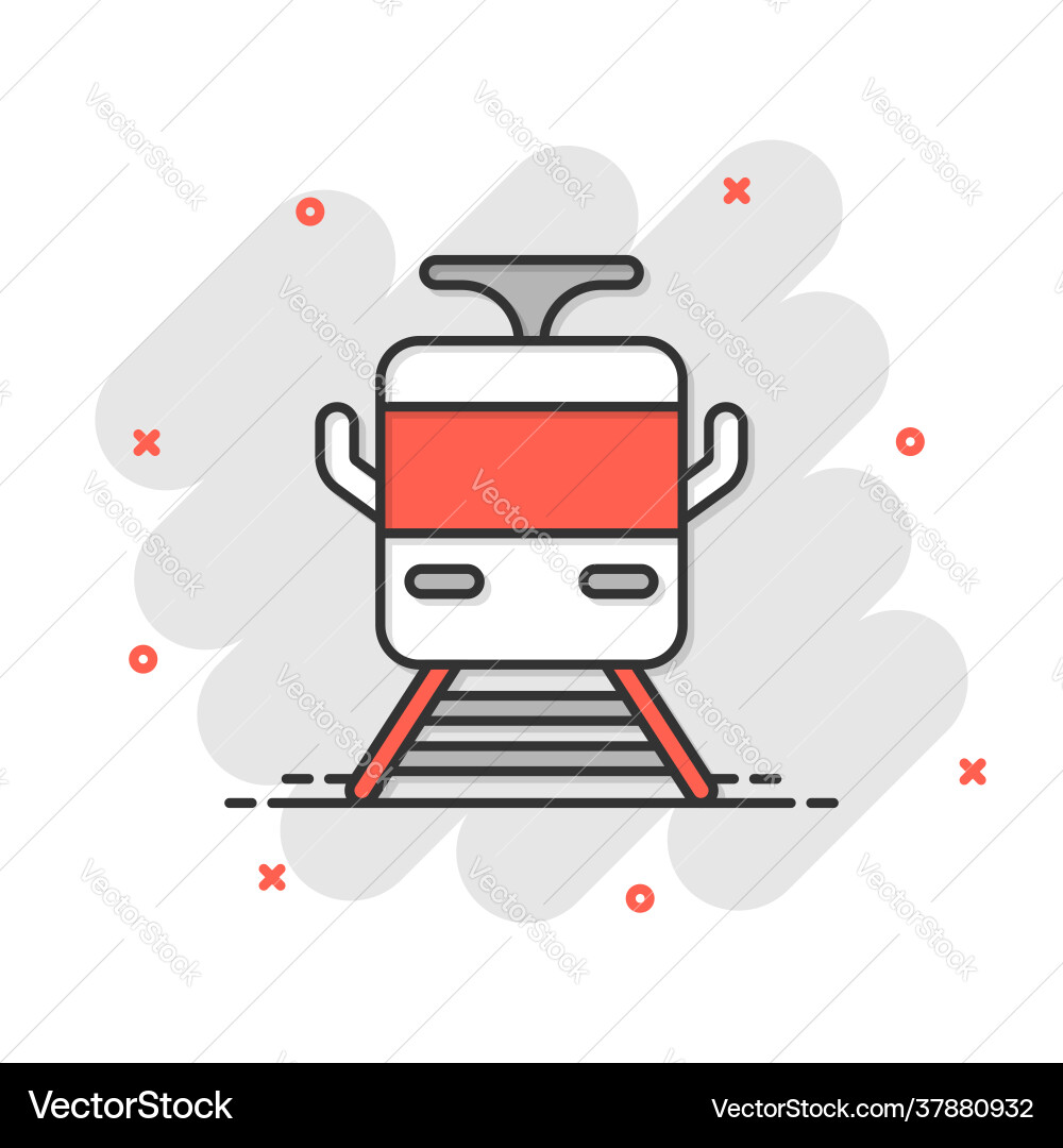 Metro icon in comic style train subway cartoon Vector Image