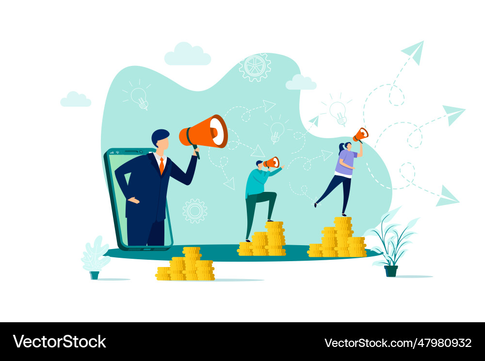 Referral marketing concept in flat style Vector Image