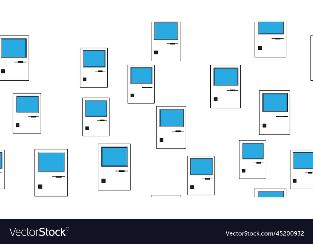 Seamless pattern endless computer with old retro Vector Image