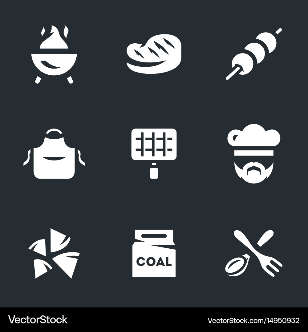 Set of barbecue icons Royalty Free Vector Image