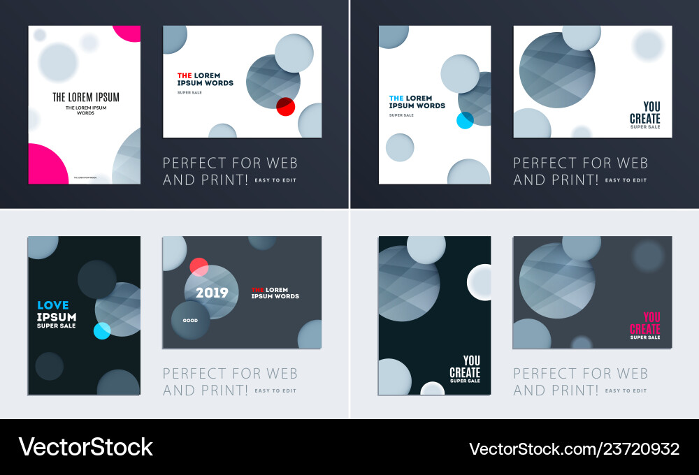 Set of design brochure soft template cover Vector Image