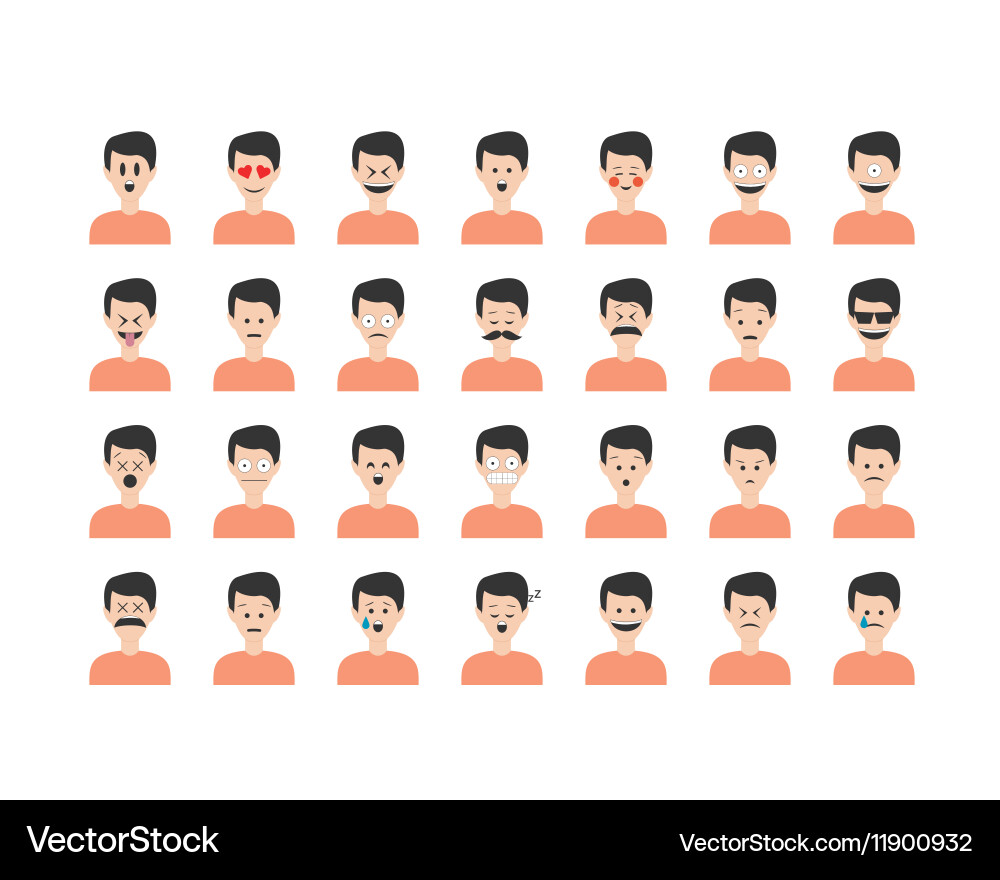 Set of people emoticon Royalty Free Vector Image