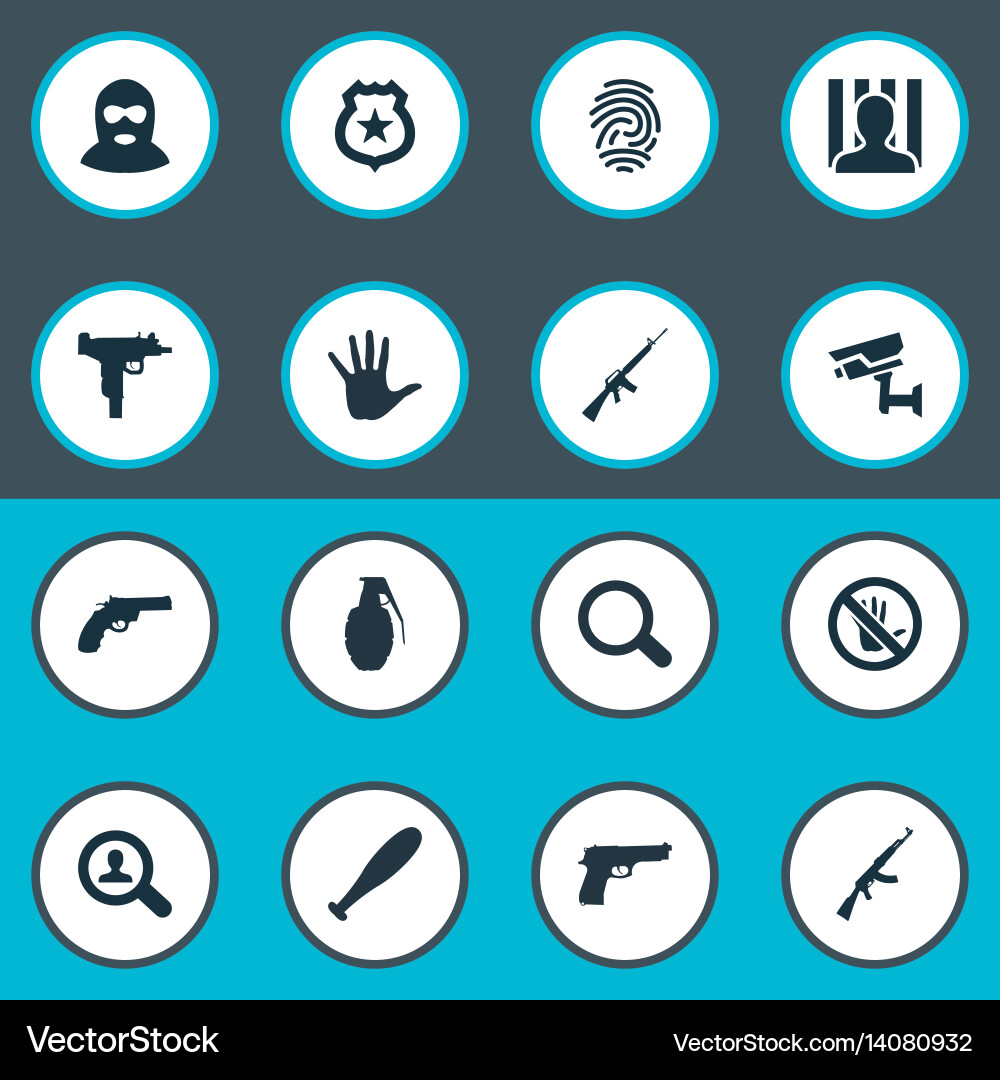 Set of simple offense icons Royalty Free Vector Image