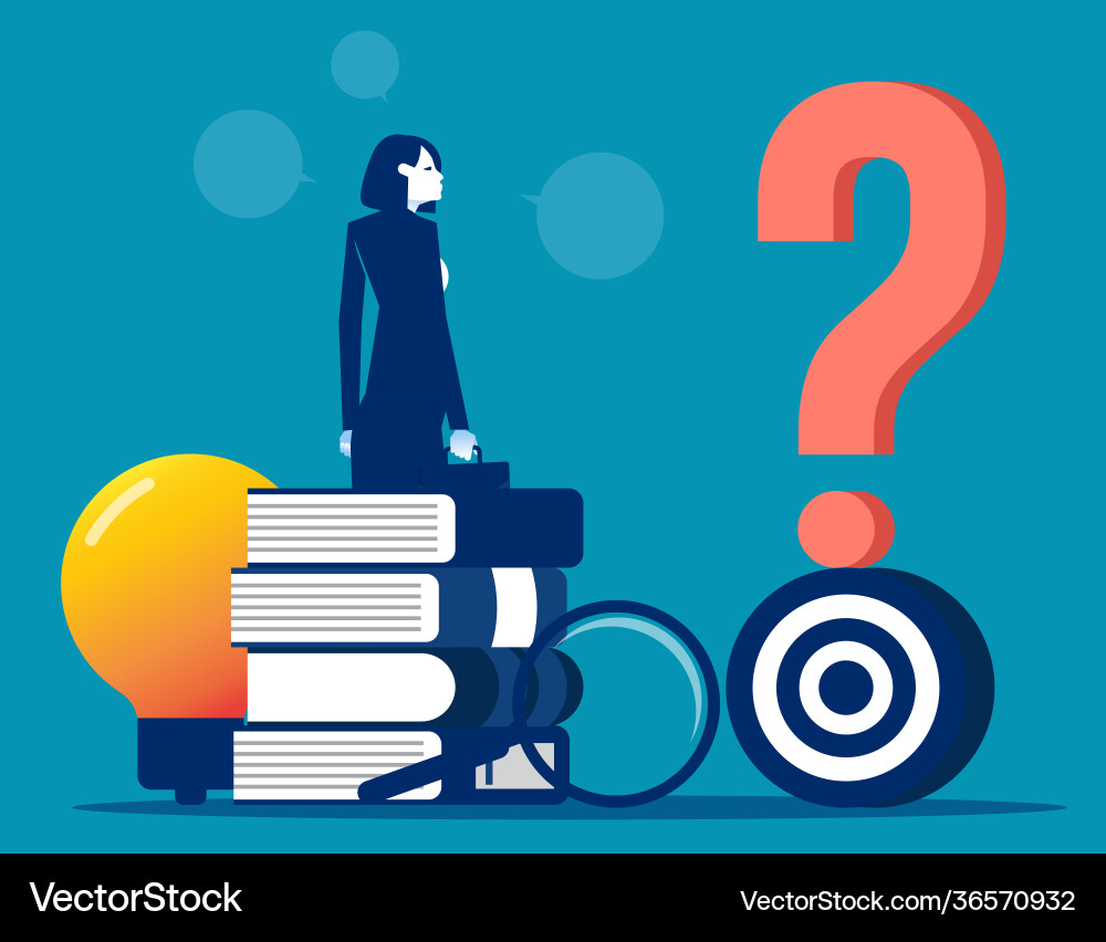 Standing and getting answers to asked questions Vector Image