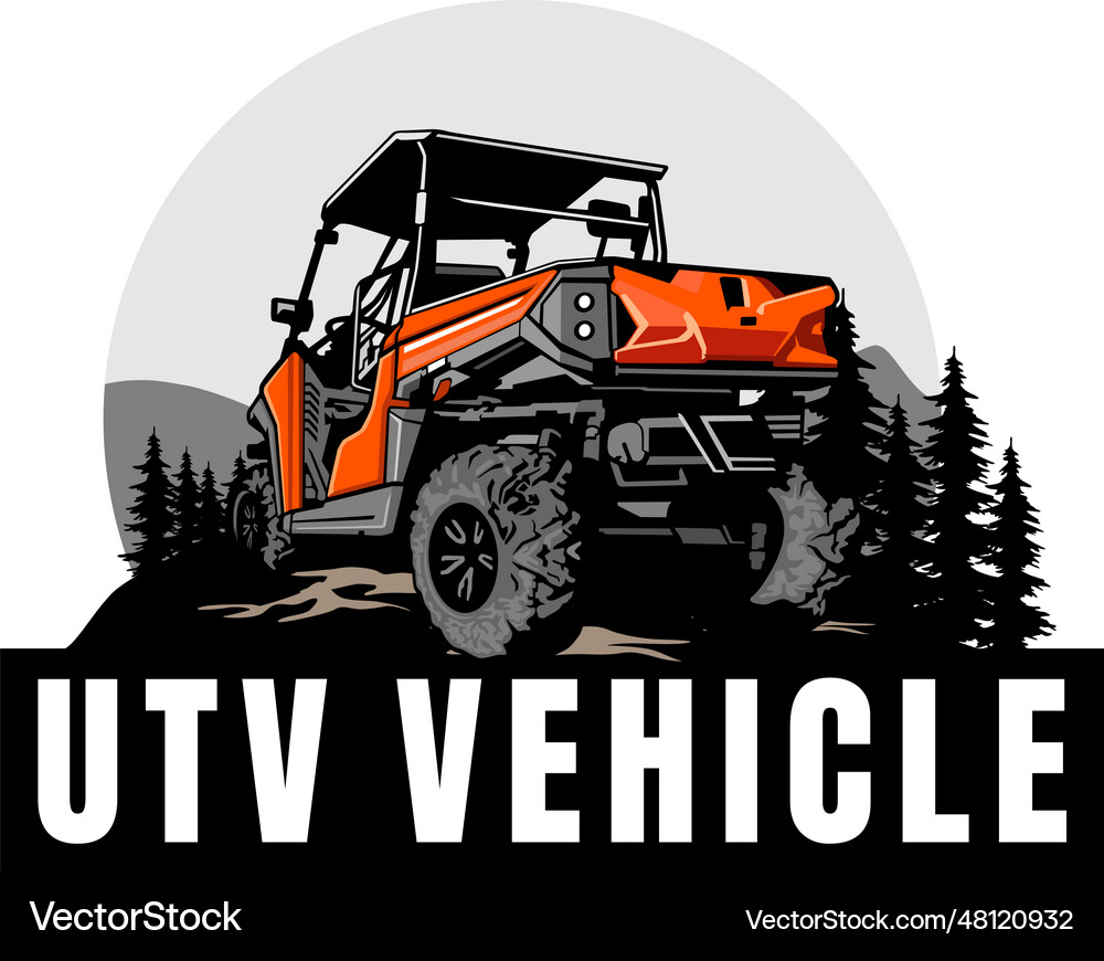 Utv offroading social club logo design Royalty Free Vector